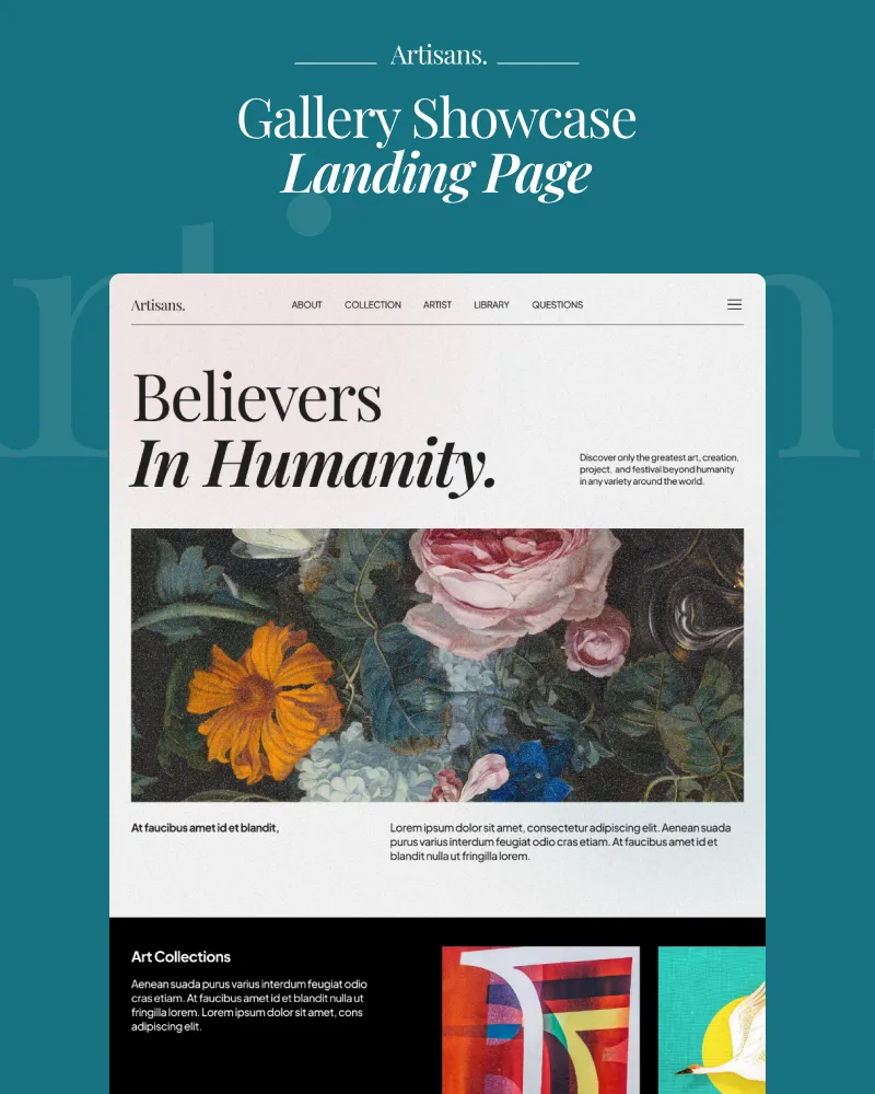 Artisans Art Collections Landing Page - VisualTap