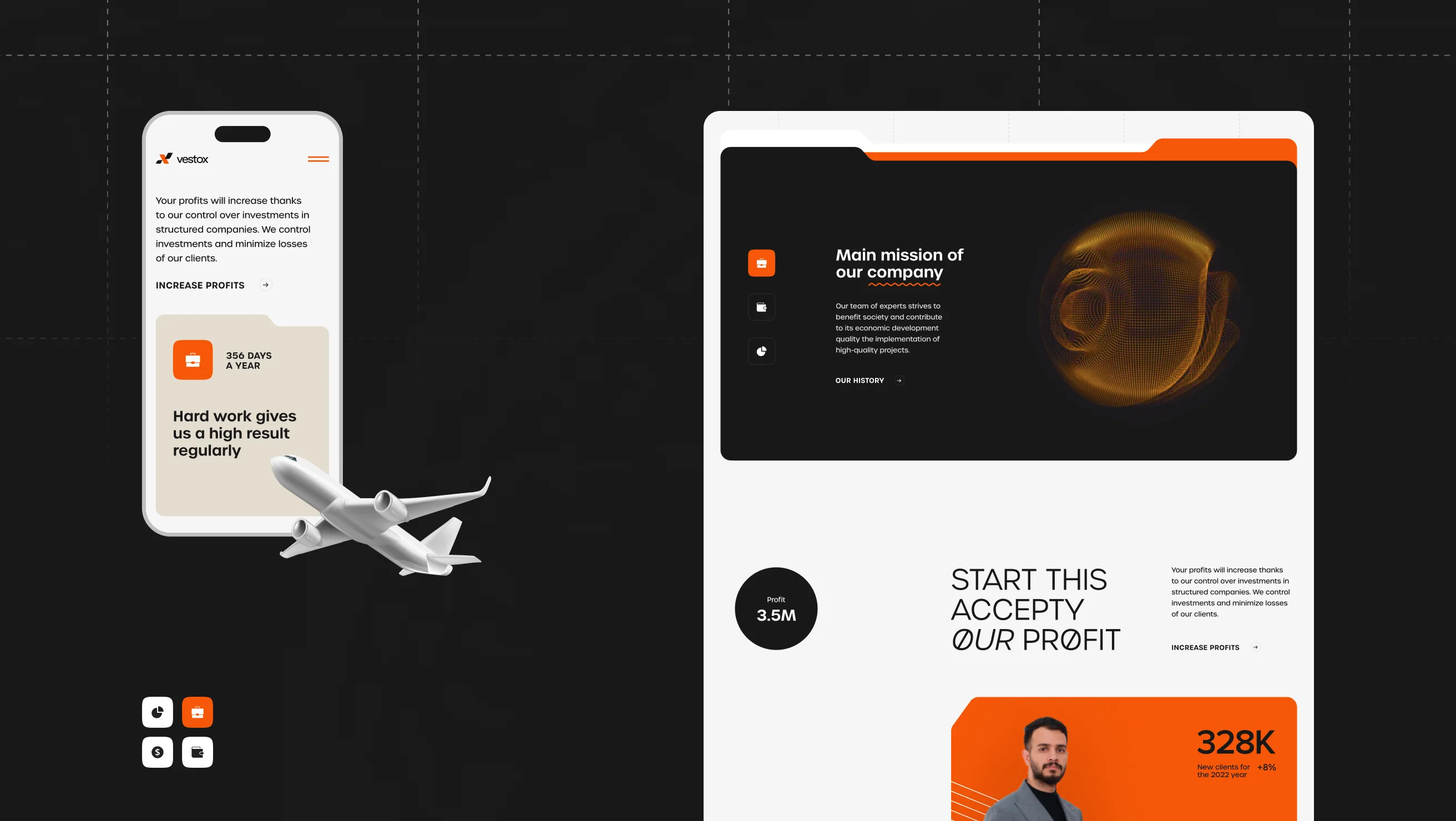 High-Contrast Design and Webflow Development for Vestox Management ...