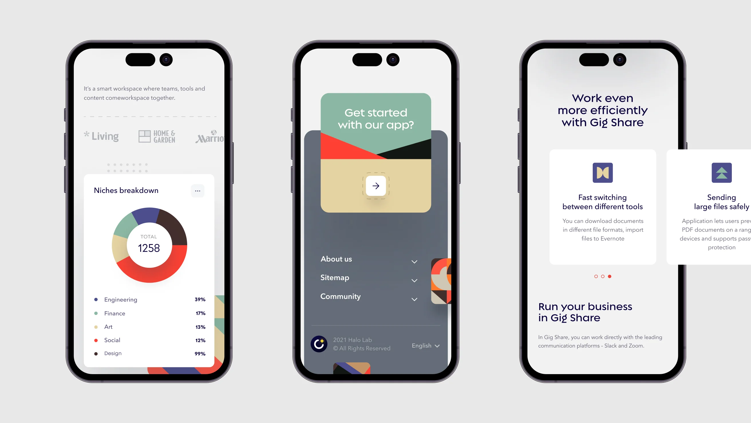 Geometry in Color: High-Contrast Design for Gig Share Platform | Halo Lab