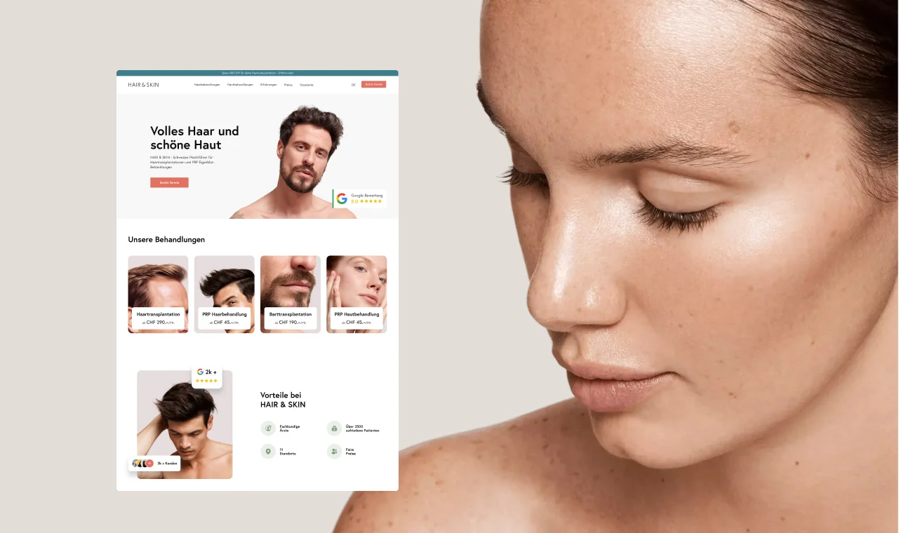 Sleek and Bold Visual Style for Hair & Skin Beauty-Centric Provider ...