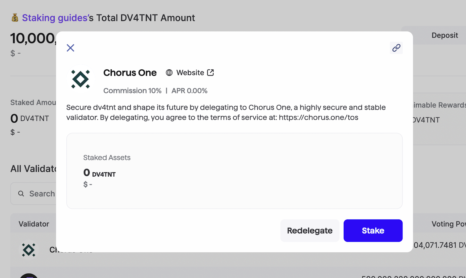 Stake DYDX with Chorus One | DYDX Staking Rewards Calculator