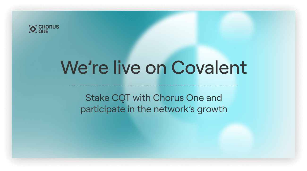 Chorus One announces staking support for Covalent | by Chorus One ... Chorus One announces staking support for Covalent | by Chorus One ...
