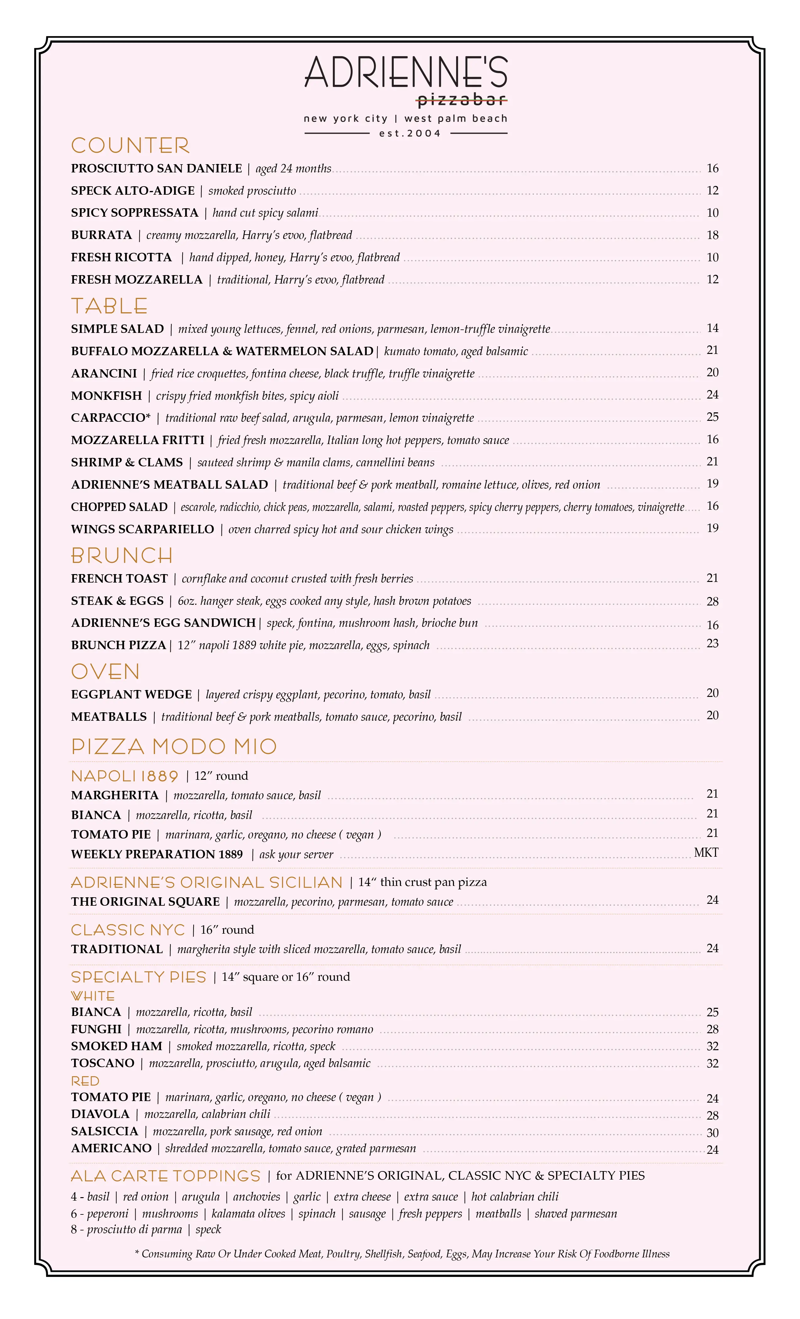 West Palm Beach | Adriennes Pizzabar | The Square