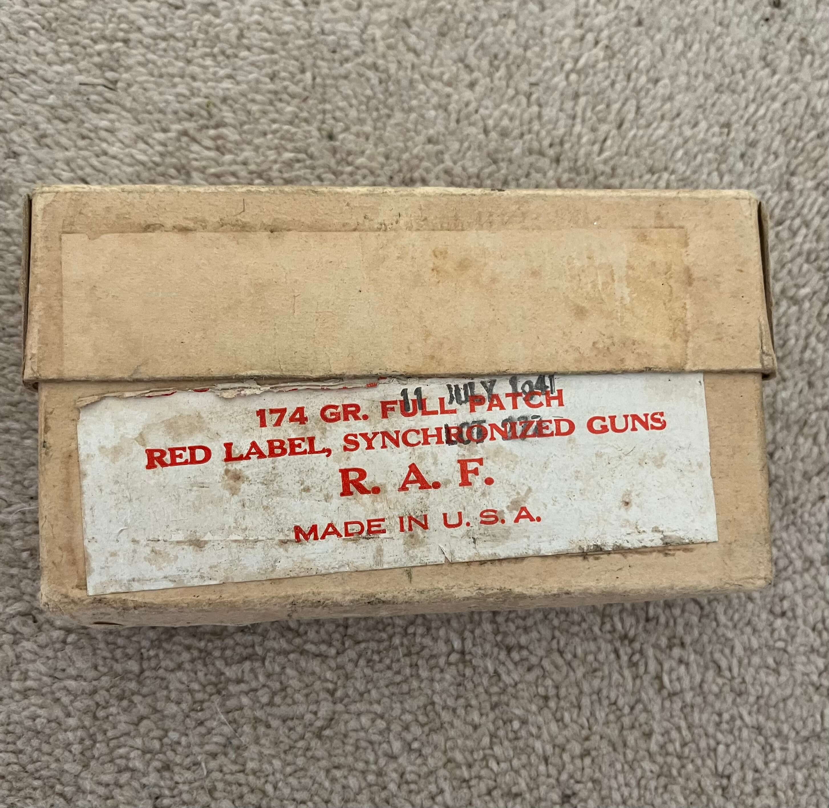 Original Wartime RAF .303 Cartridges & Box for Synchronized Guns US ...