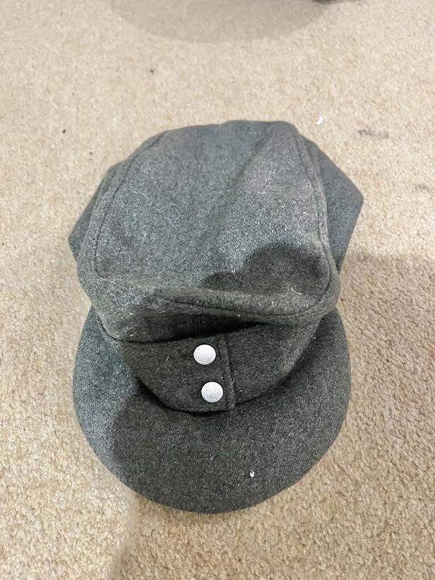 WW2 GERMAN MILITARY ARMY EM PANZER M43 M1943 FIELD WOOL CAP GREY