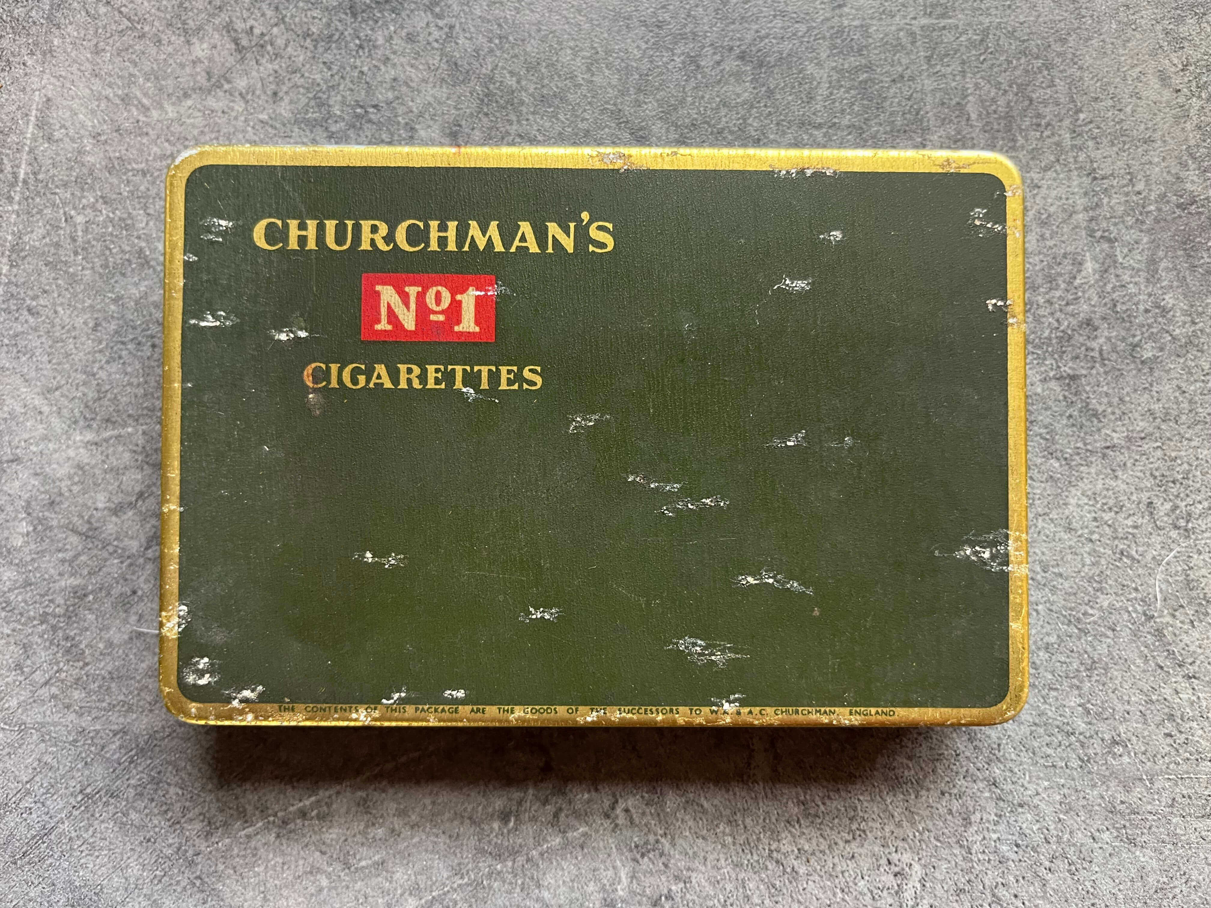WW2 British Royal Navy HM Ships Only Churchmans cigarette tin empty