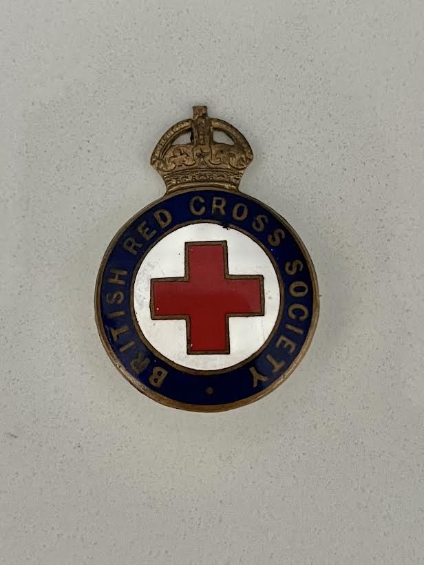 Kings Crown Enamel And Good Gilt BRITISH RED CROSS SOCIETY PIN BROOCH