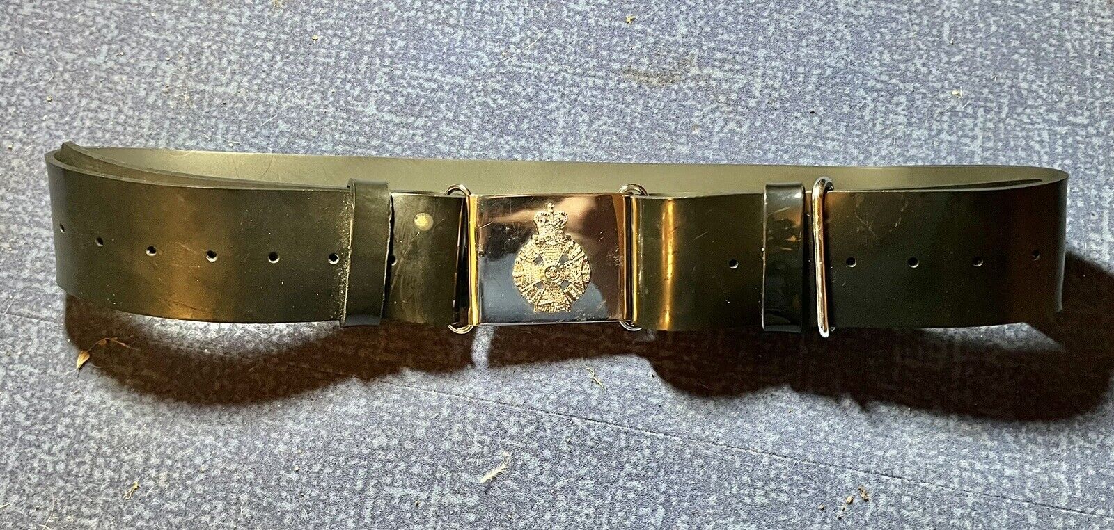 British Army Black PVC Parade Waist Belt For The Rifles Size Medium