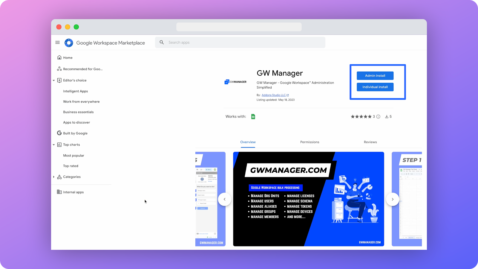 GW Manager - Add on Installation