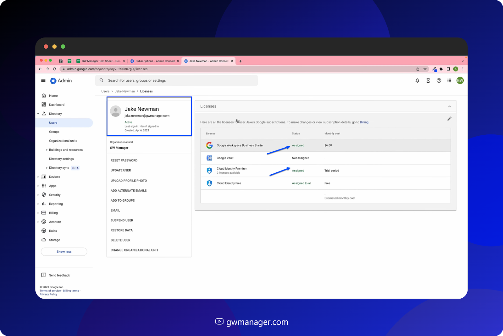 Bulk Remove Google Workspace Licenses with GW Manager