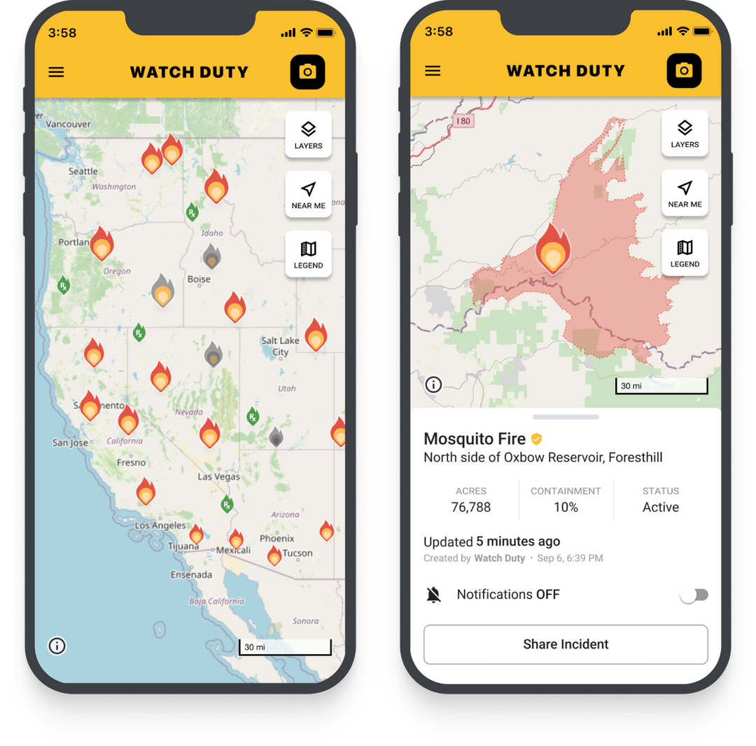 Watch Duty - Wildfire Maps & Alerts
