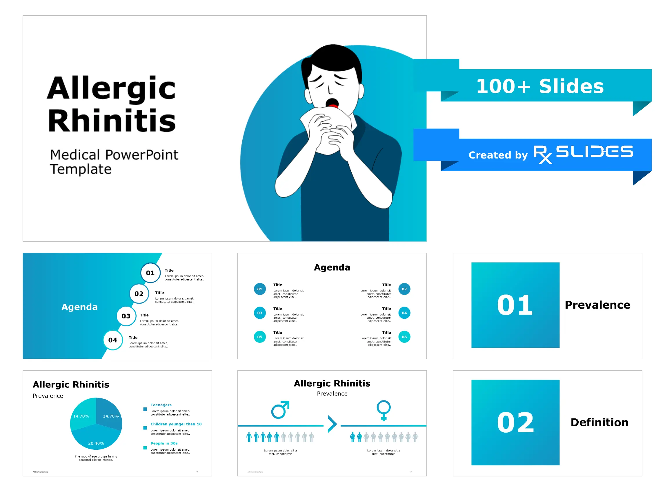 Download Allergic Rhinitis PowerPoint Template 3| RxSlides