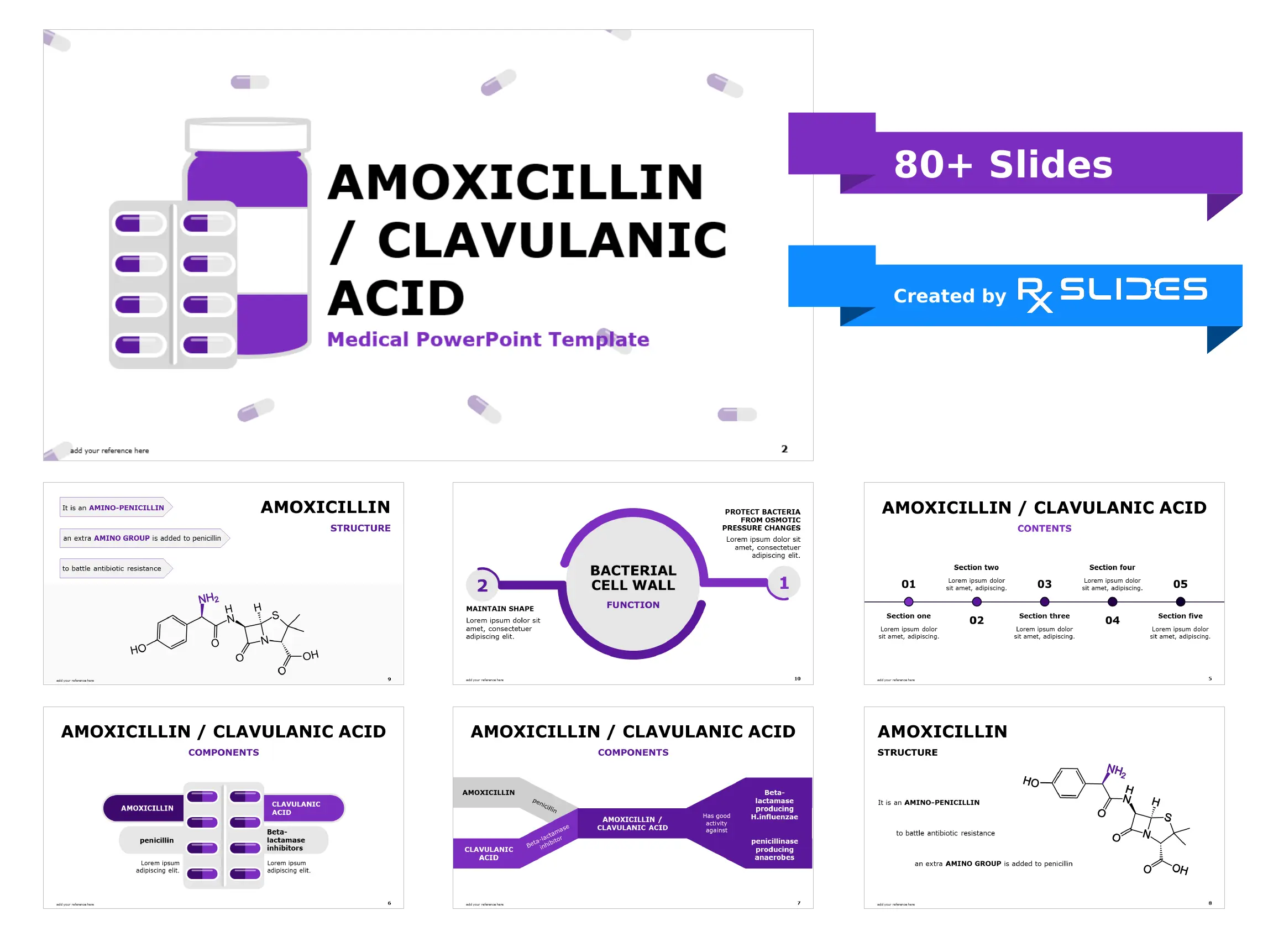 Download Amoxicillin Clavulanic Acid PowerPoint Template| RxSlides