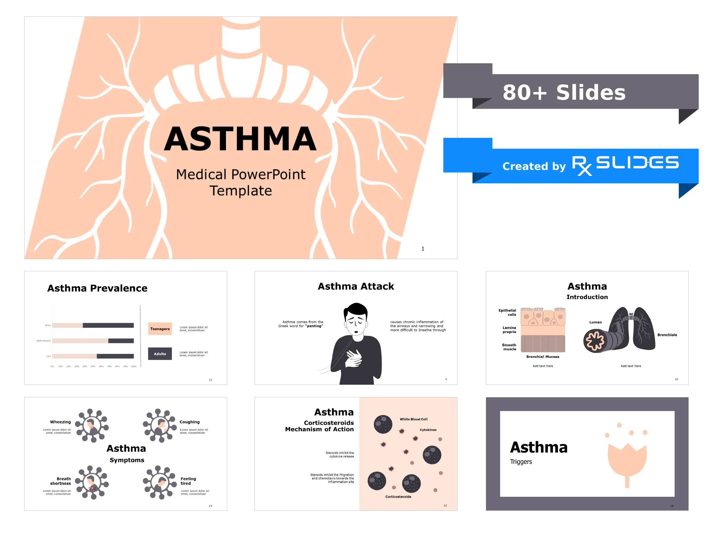 Download Bronchial Asthma PowerPoint Template| RxSlides