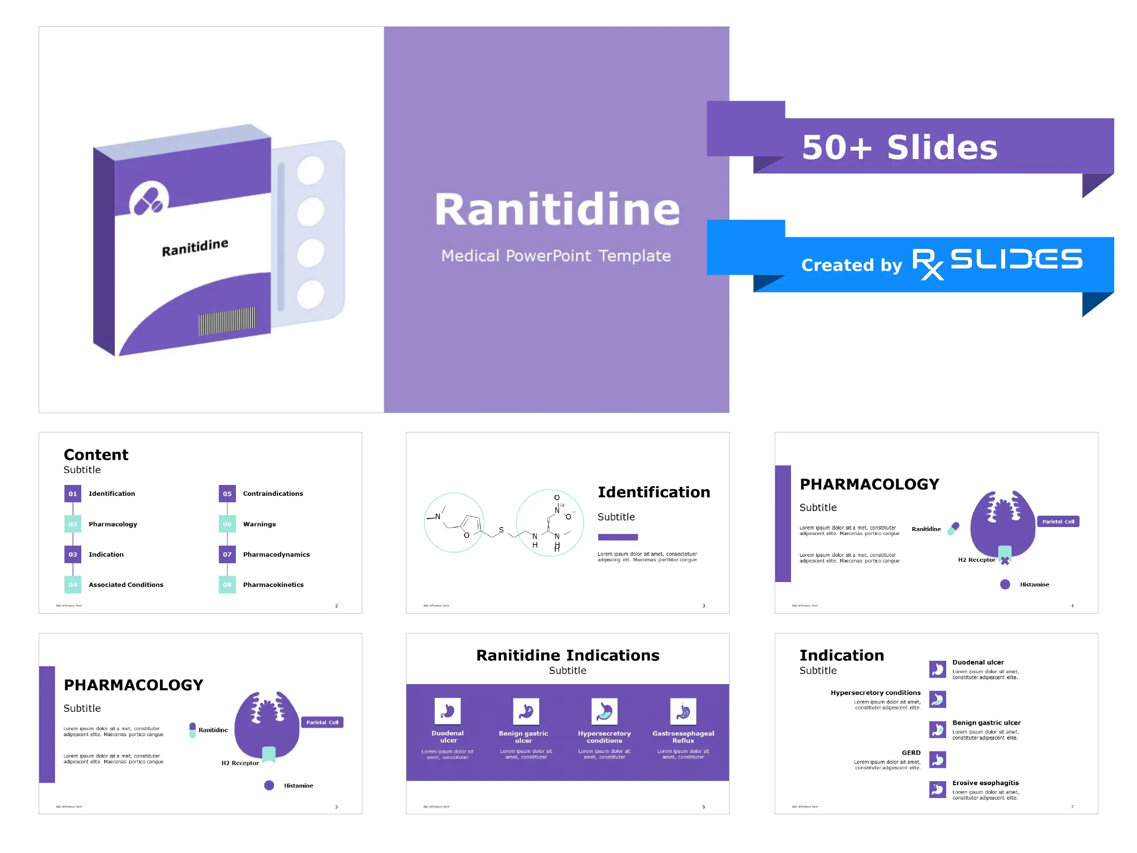 Download Ranitidine PowerPoint Template| RxSlides