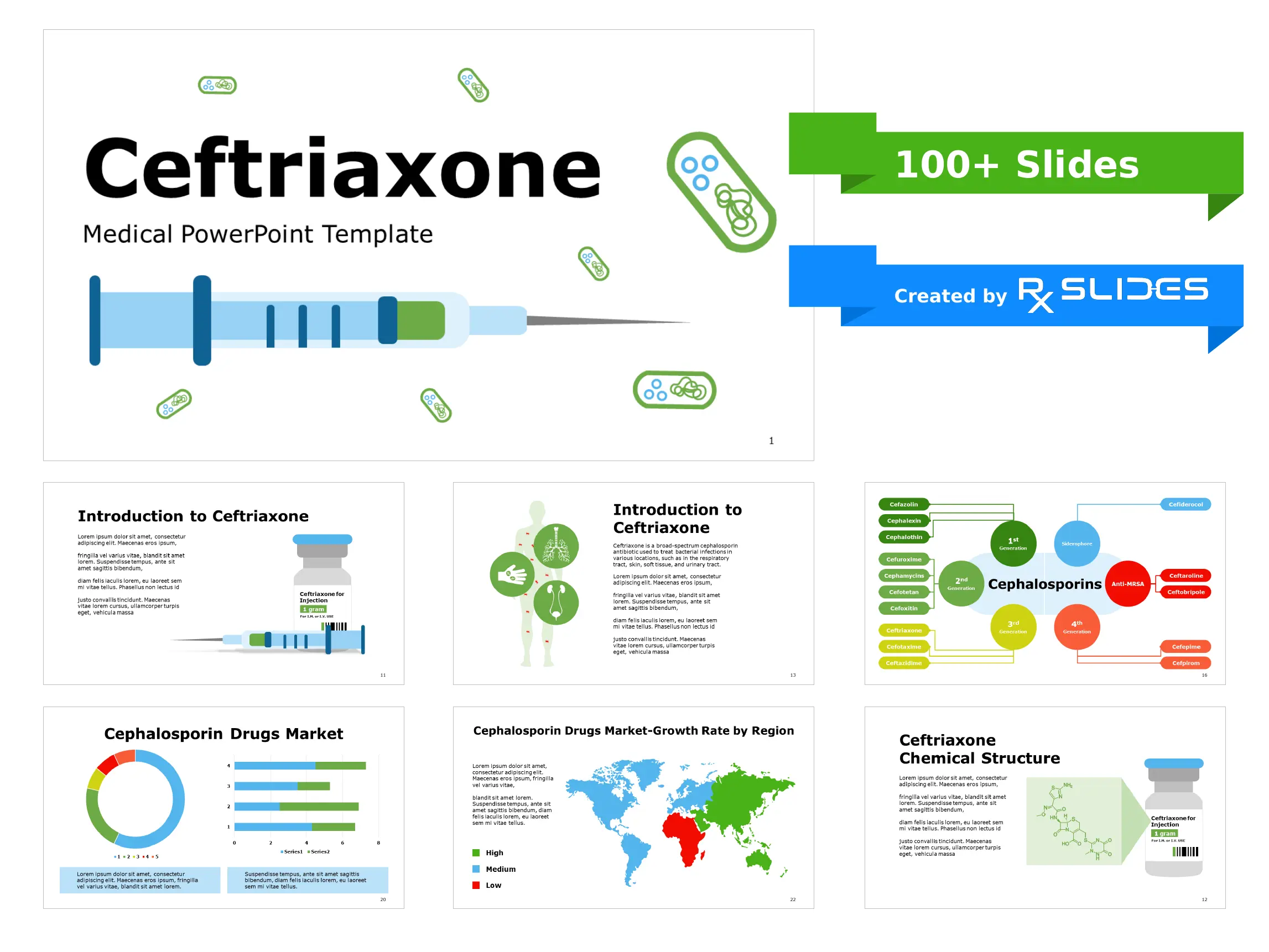 Download Ceftriaxone PowerPoint Template| RxSlides