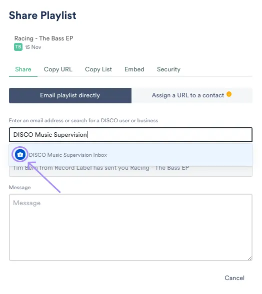 Playlist Sharing Options