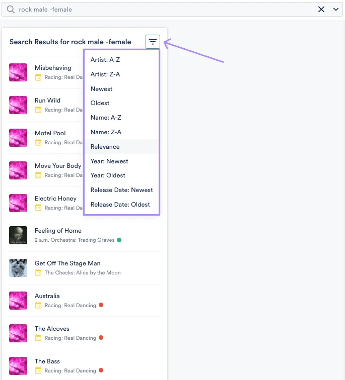 Advanced Search Filters