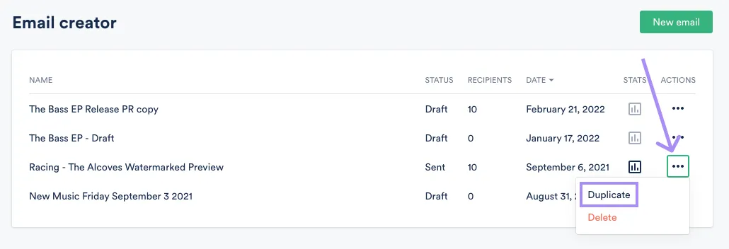 Email Creator Campaign Setup