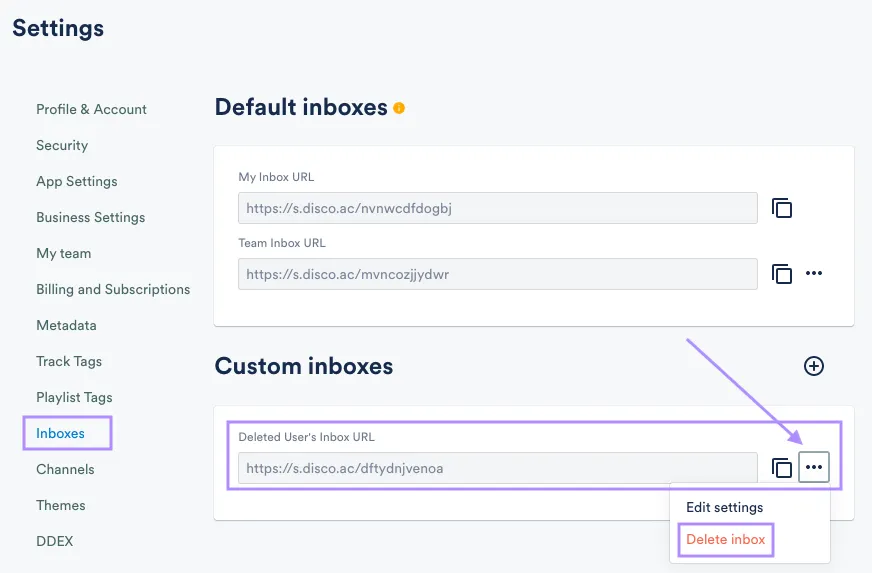Team Management Settings