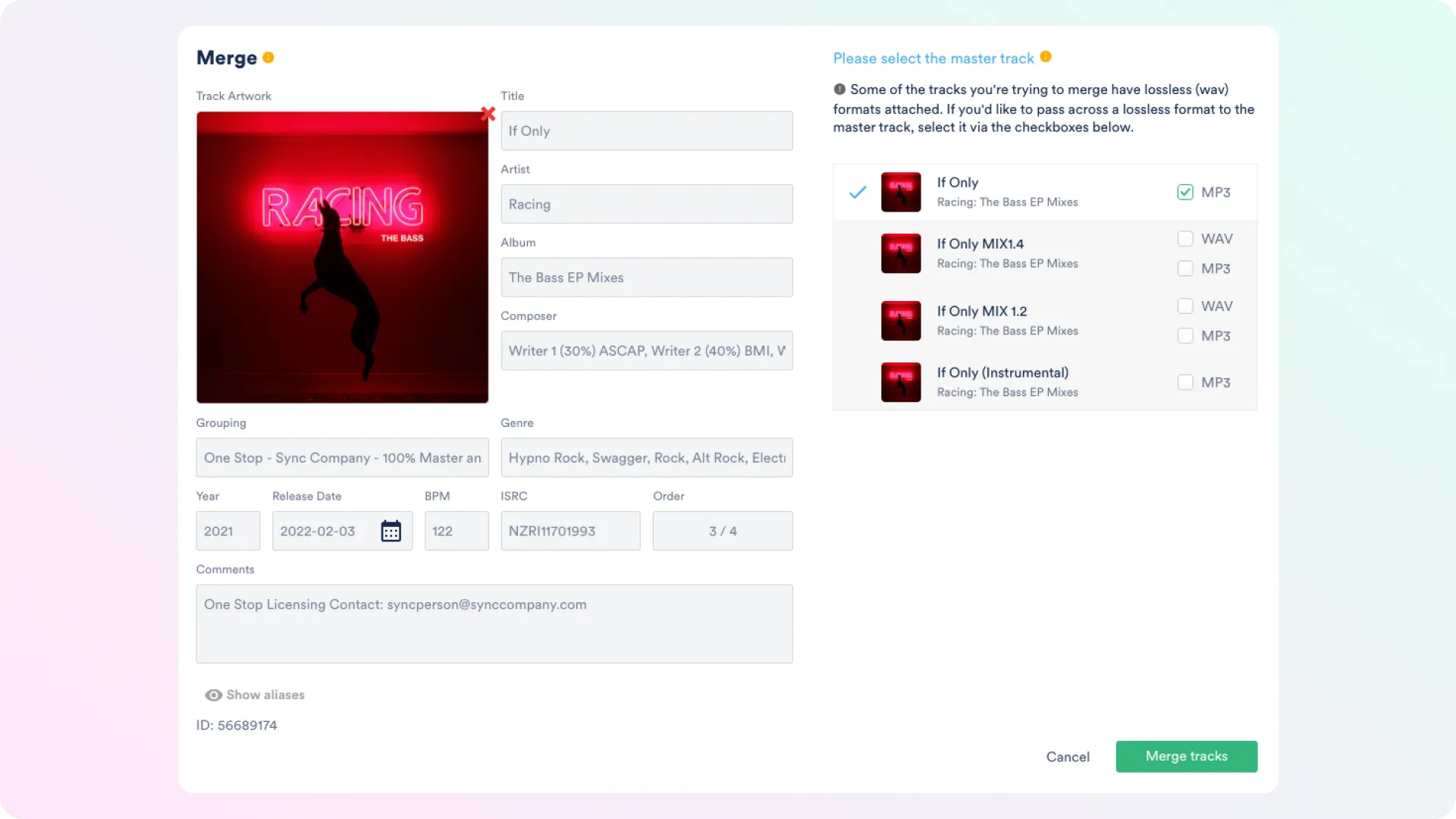 How to Merge Duplicate Tracks