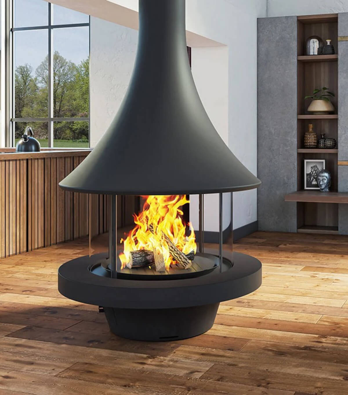 Eva 992 Central Gas - Designer Fireplace - Caleo Ltd