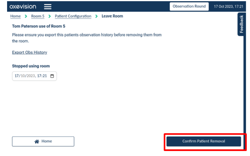 How to remove a patient from an Oxevision room | OxeAcademy