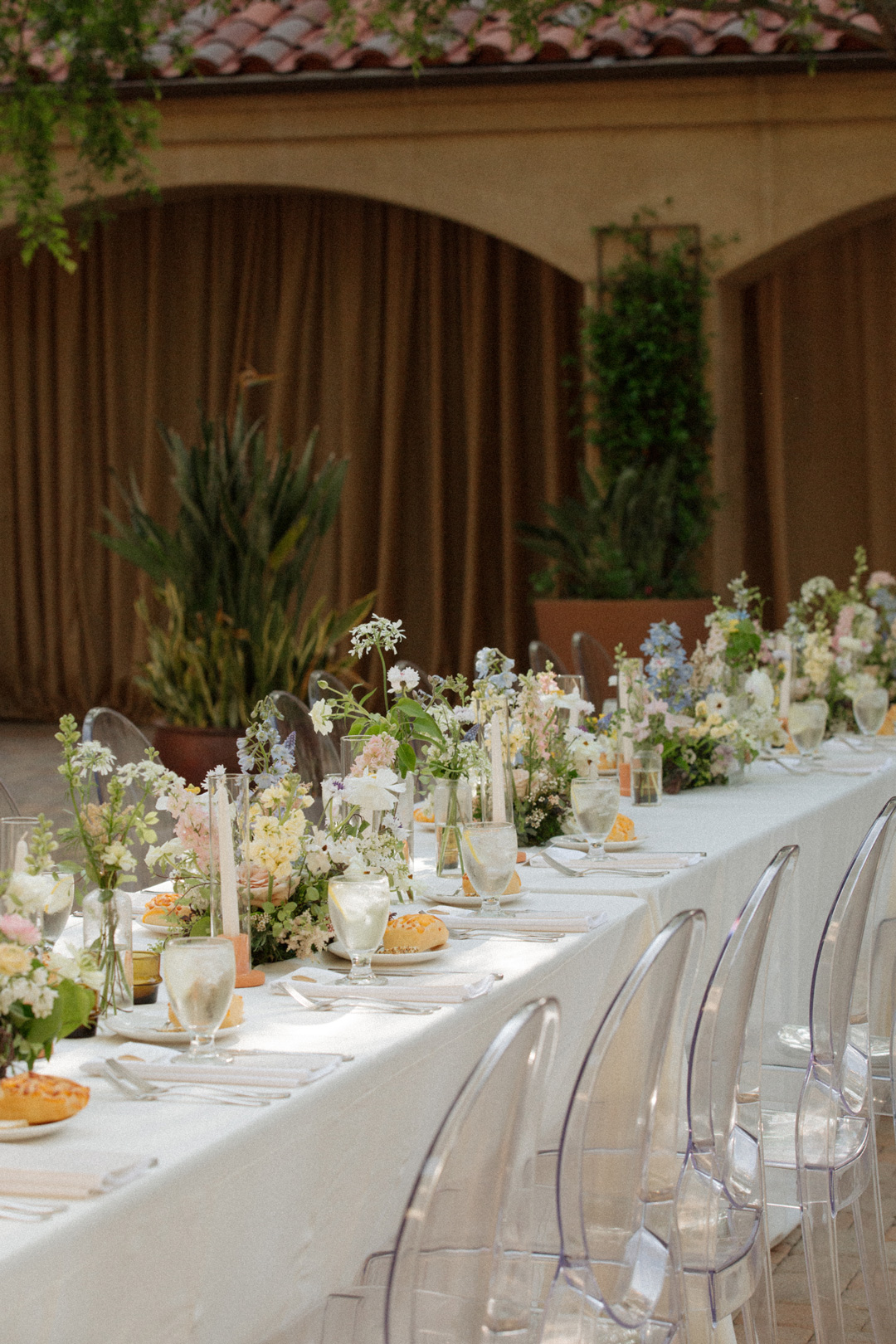 Pastel Wedding Reception in the Serra Plaza Courtyard | Serra Plaza