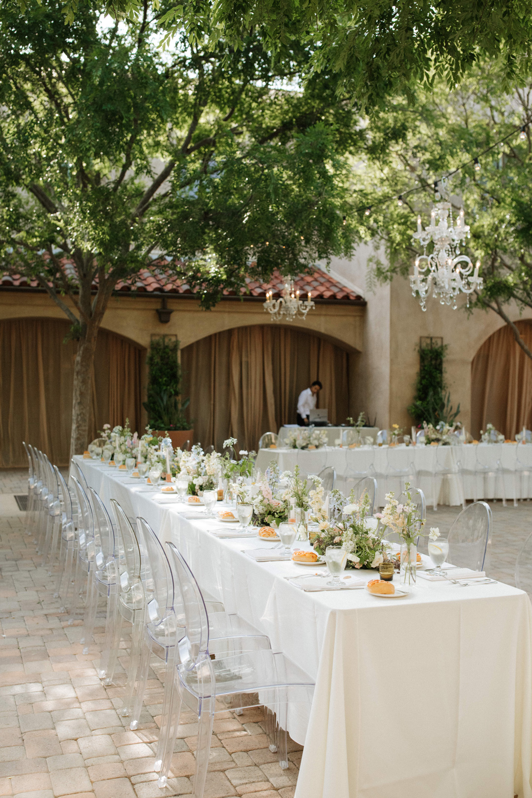 Pastel Wedding Reception in the Serra Plaza Courtyard | Serra Plaza