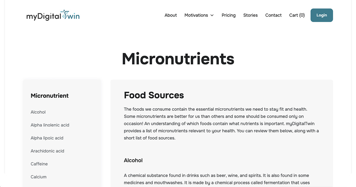 Micronutrients | myDigitalTwin - Learn about nutrition