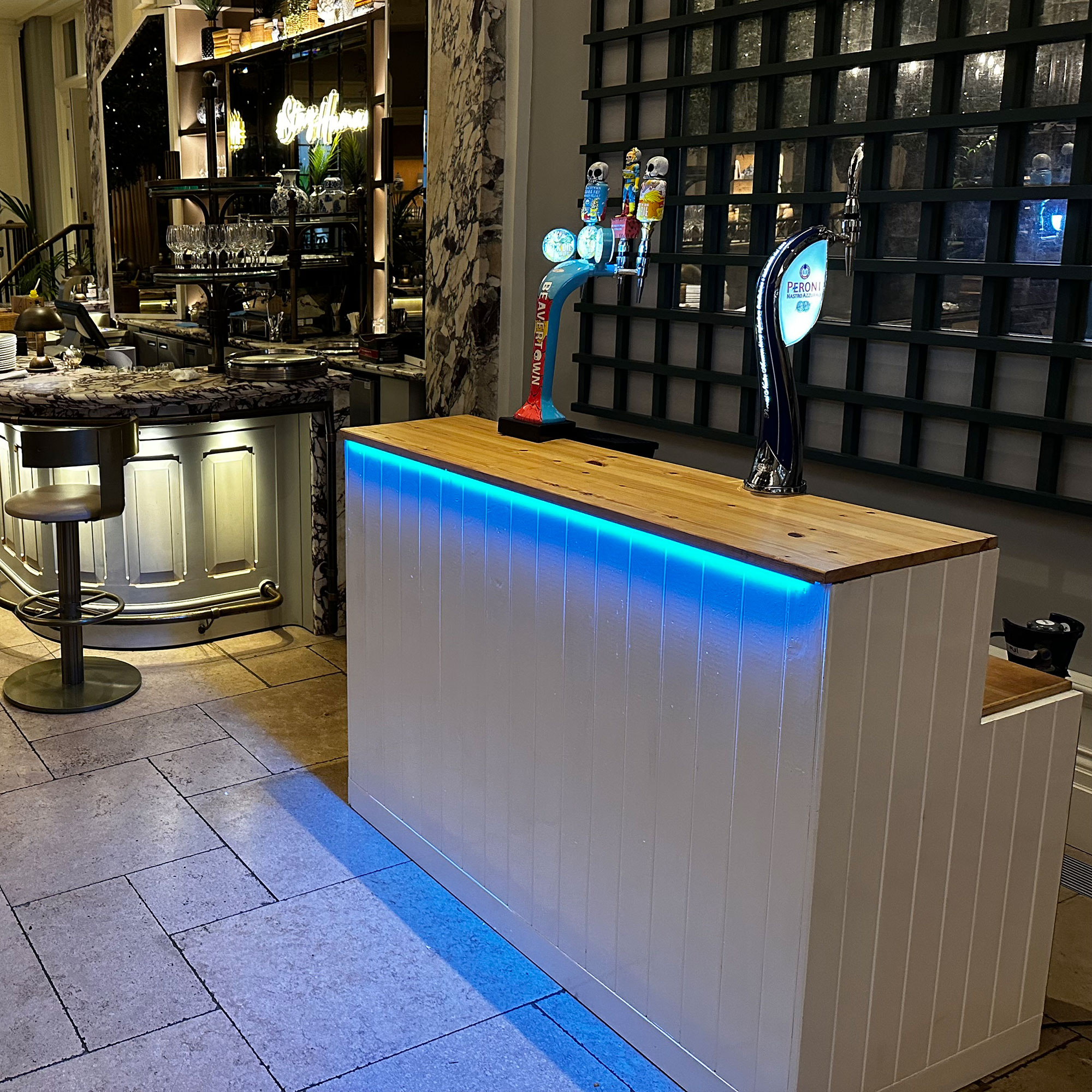 White Wooden Mobile Bars - Rent A Keg