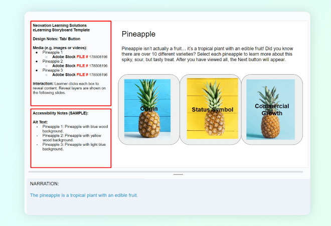 How can I use an eLearning storyboard to create courses?