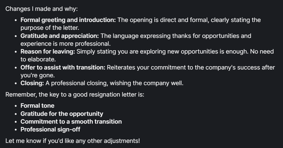 How To Write a Work Resignation Letter Using AI (HyperWrite)