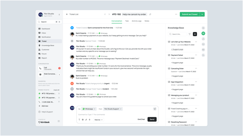 Kirridesk - Customer Service Management System Case Study.