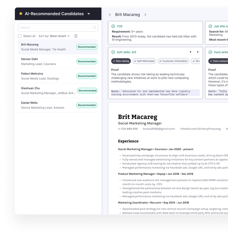 AI Tool for Candidate and Resume Screening | Searchlight