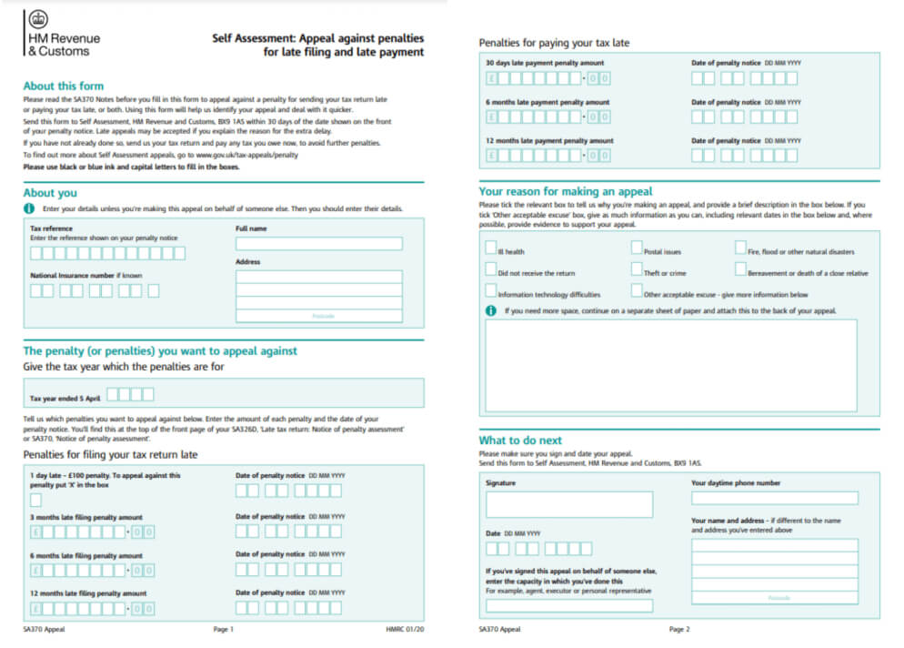 How to Use the SA370 Form to Appeal Against Late Filing Penalties | Crunch