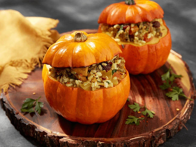 Roasted Rice Stuffed Sugar Pumpkins | Riceland
