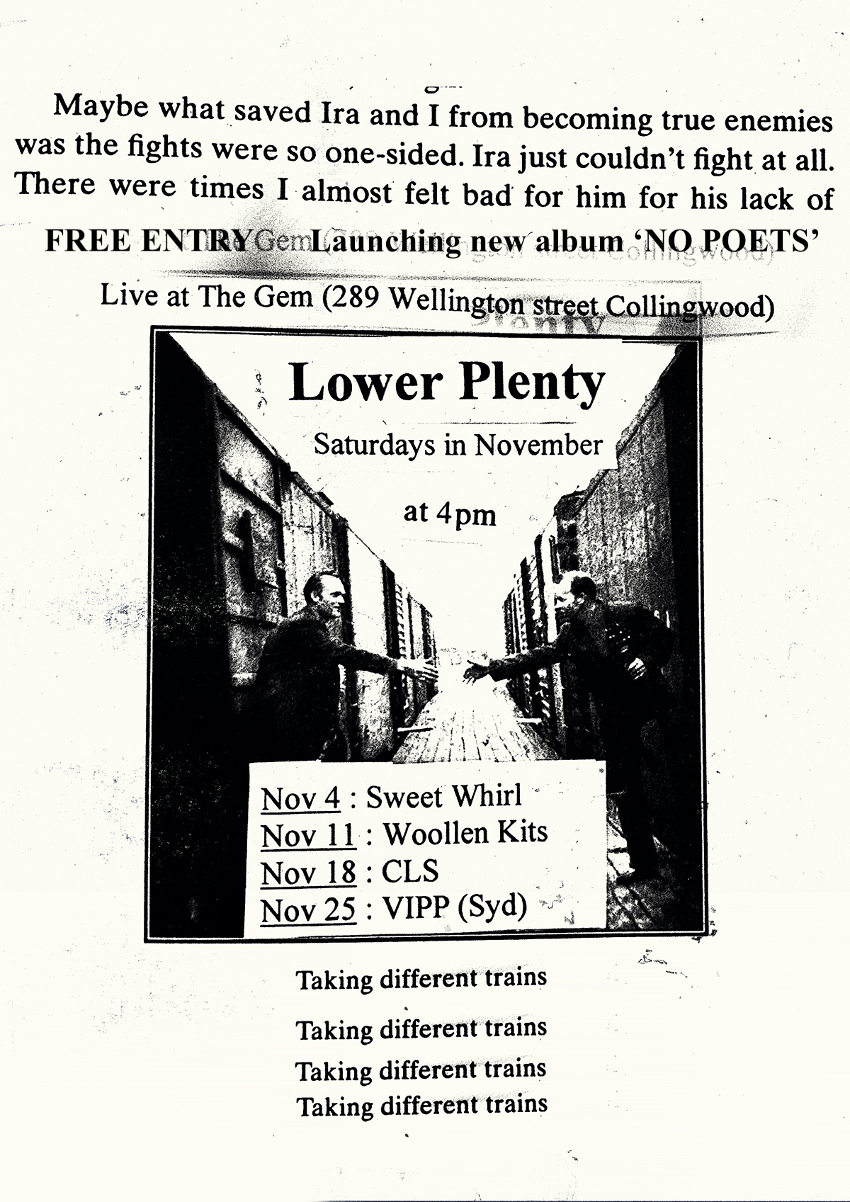 Lower Plenty (album launch reso) + CLS