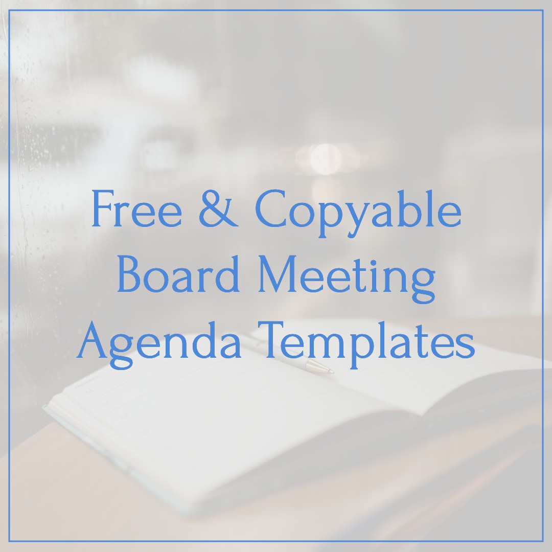 Free & Copyable Board Meeting Agenda Templates