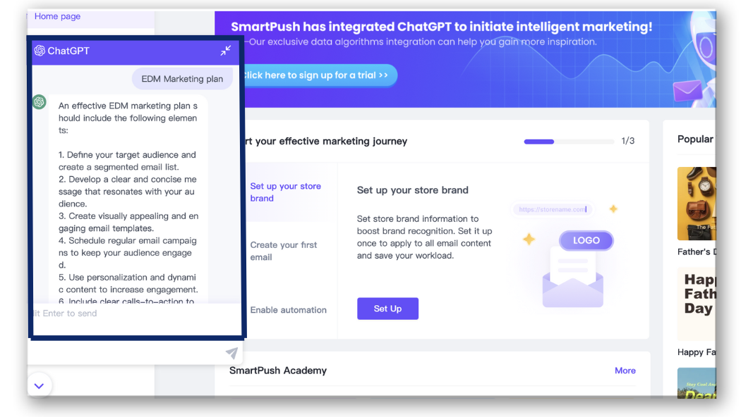 ChatGPT x SmartPush: 10 Seconds Content Creation for Easy EDM Marketing