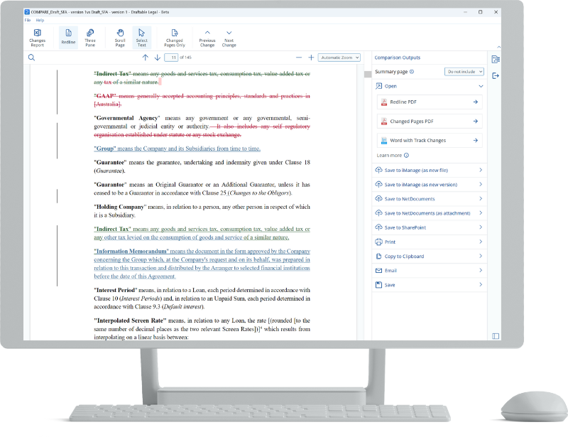 Legal Document Comparison and Redline Software - Draftable Legal