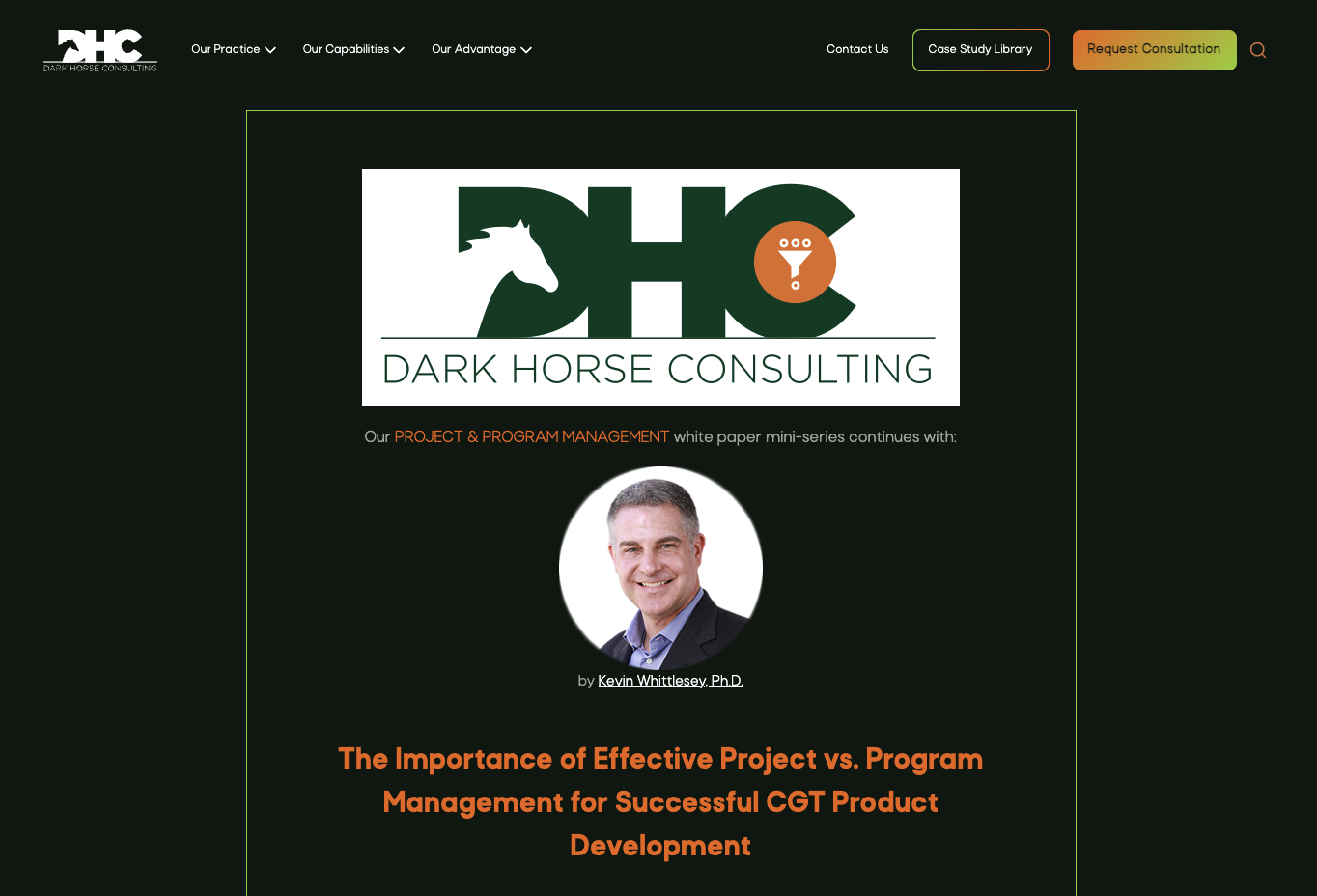 The Importance of Effective P&PM for Successful C> Product Development