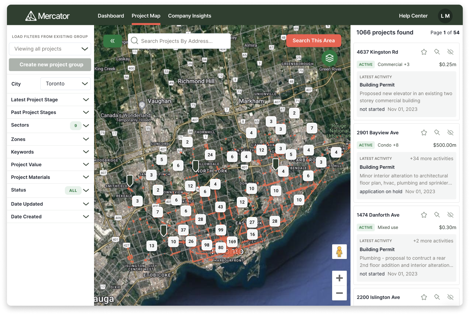 Mercator AI: Lead generation platform for early construction projects