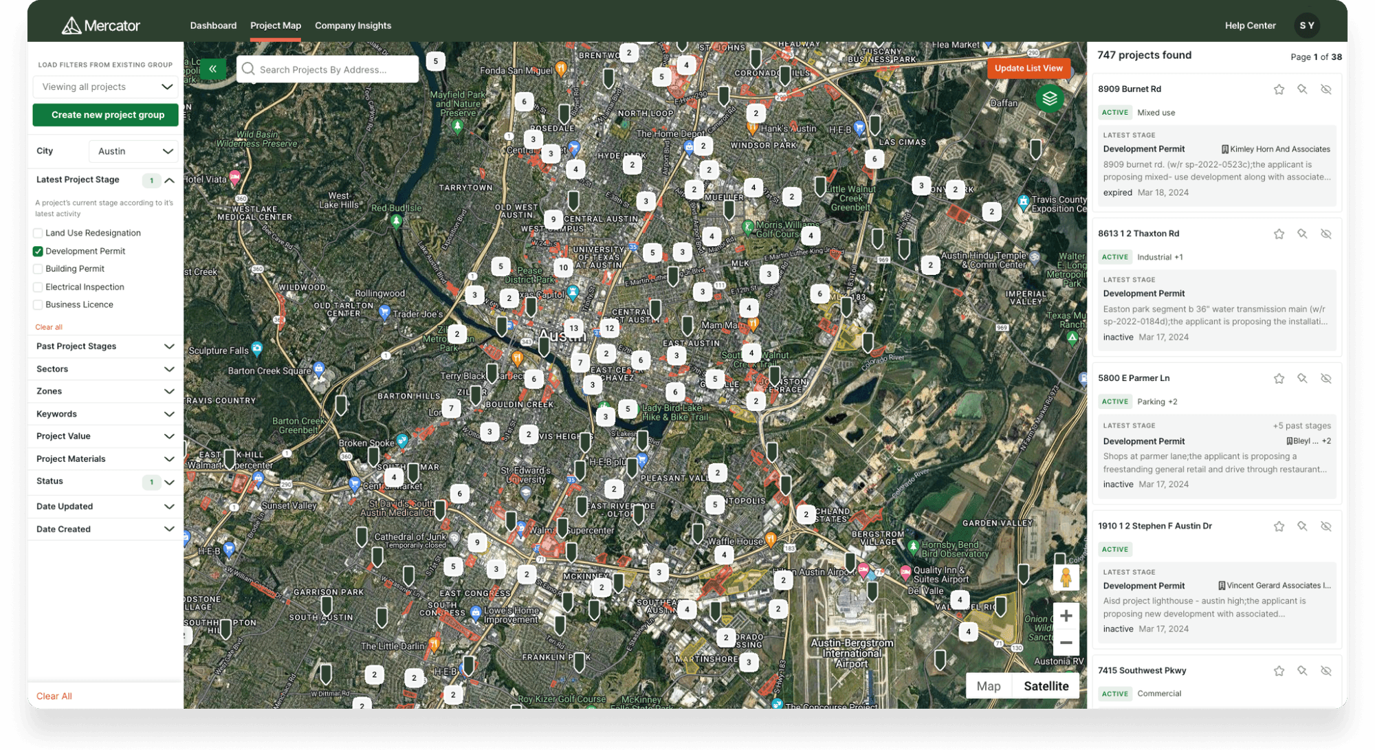 Mercator AI: Lead generation platform for early construction projects
