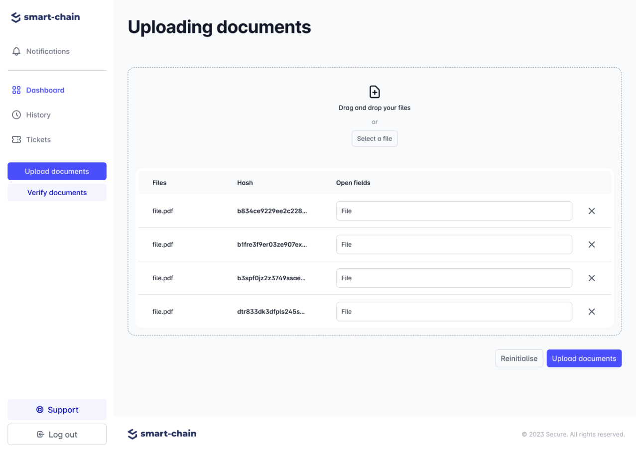 Anchor documents using Blockchain - Smart-Chain