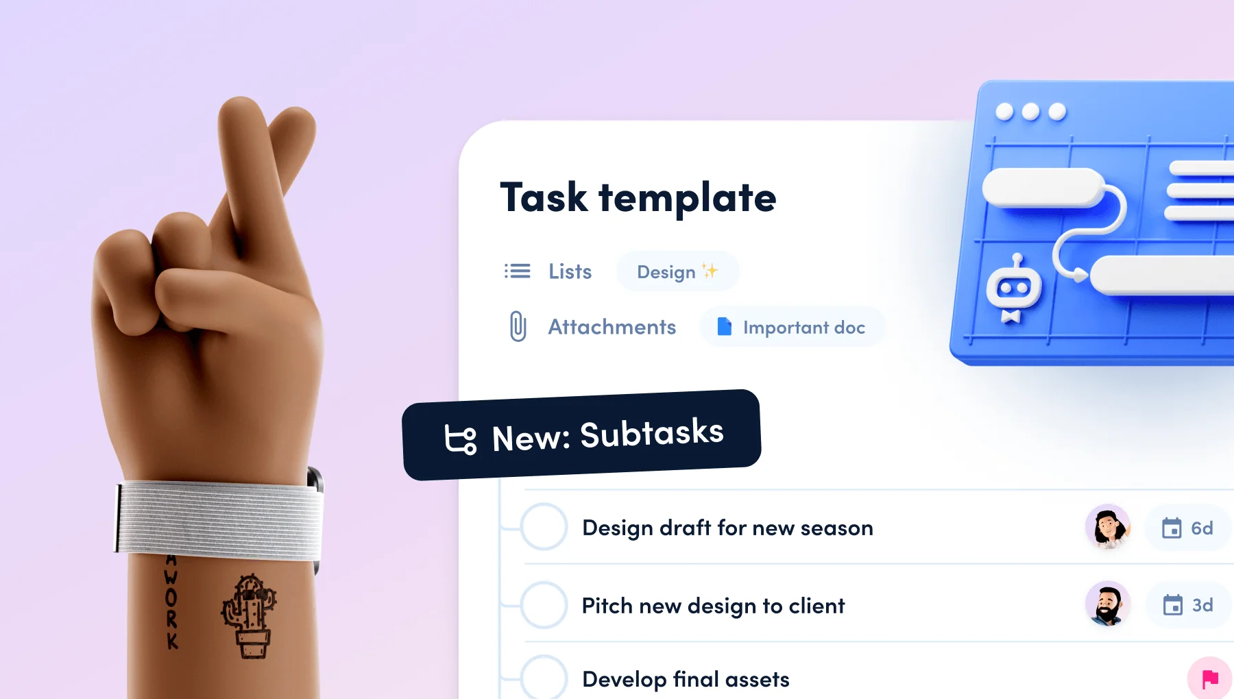 Subtasks in templates & MOCO integration | awork News