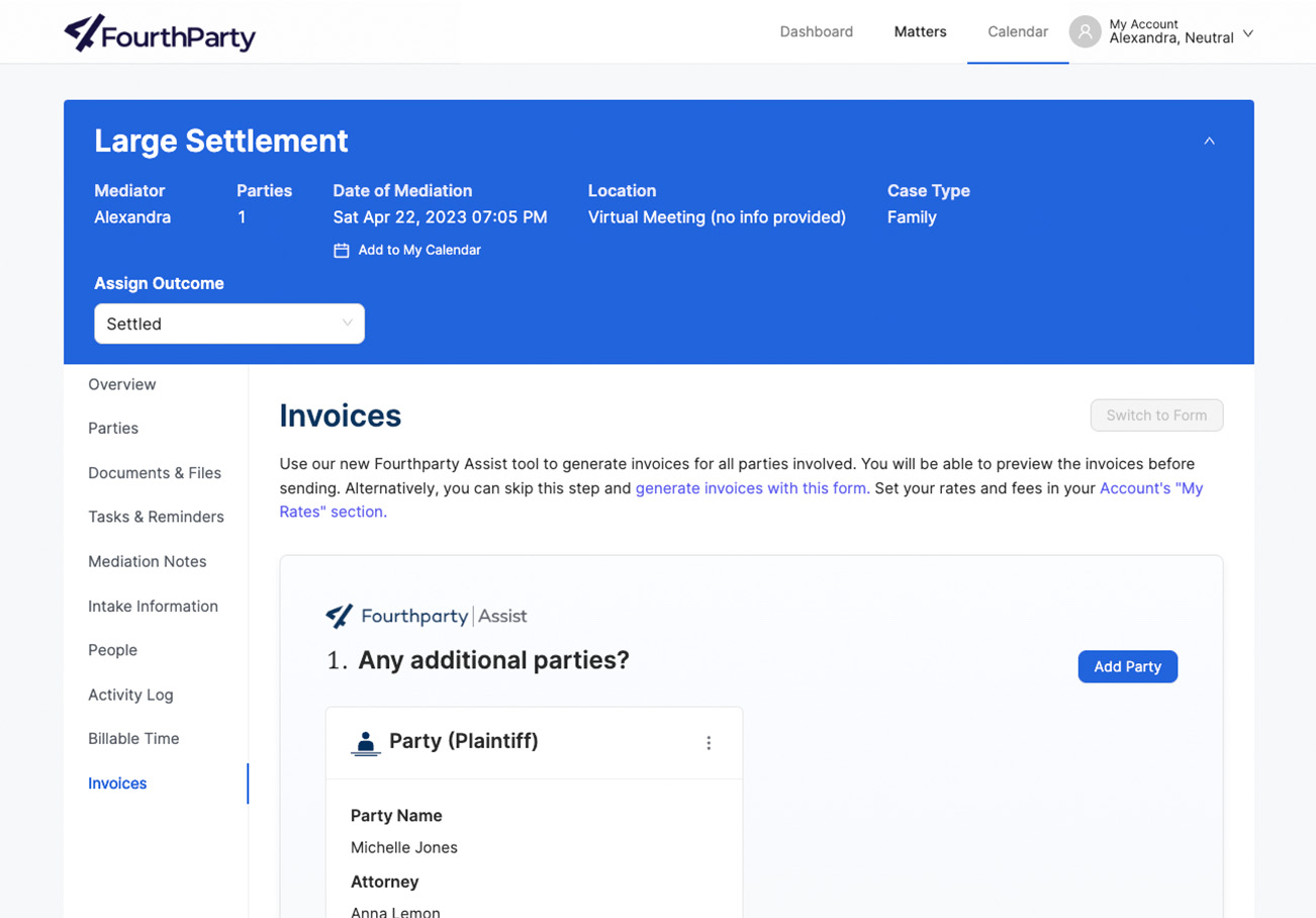 FourthParty - The Business Tool for Mediators