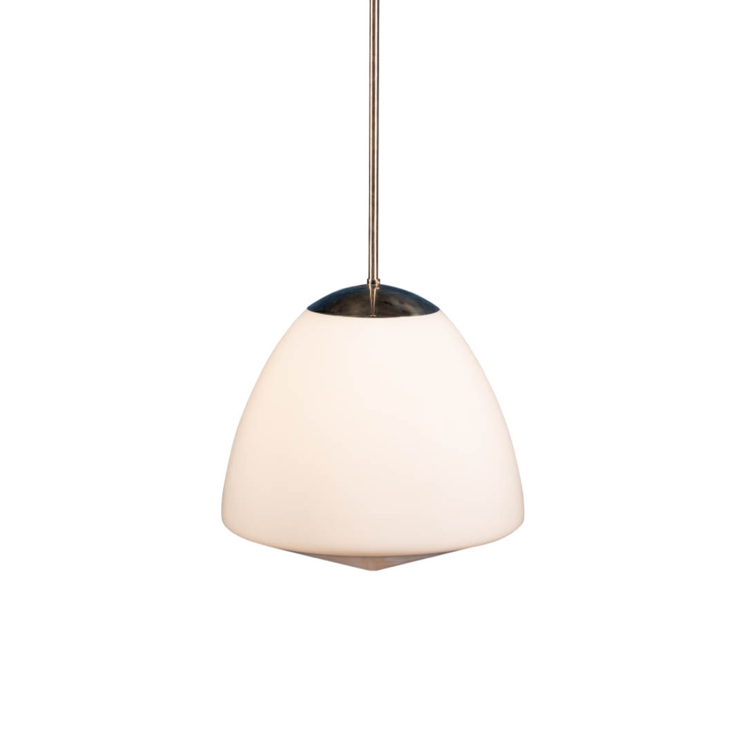 Glass and Metal Art Deco School Lamp | HasModern