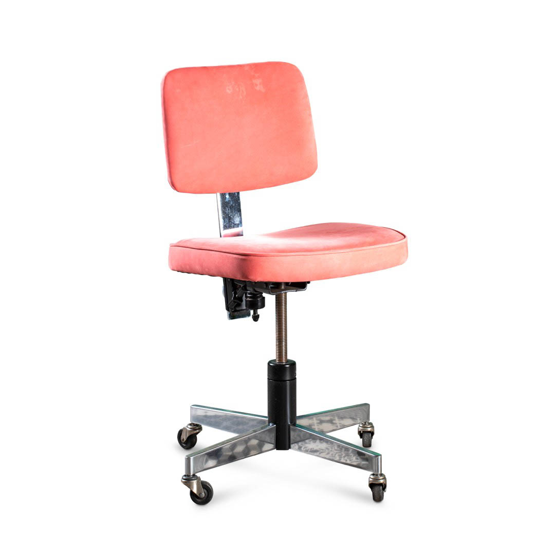 Metal and Leather Mid-Century Swivel Chair, Harter | HasModern