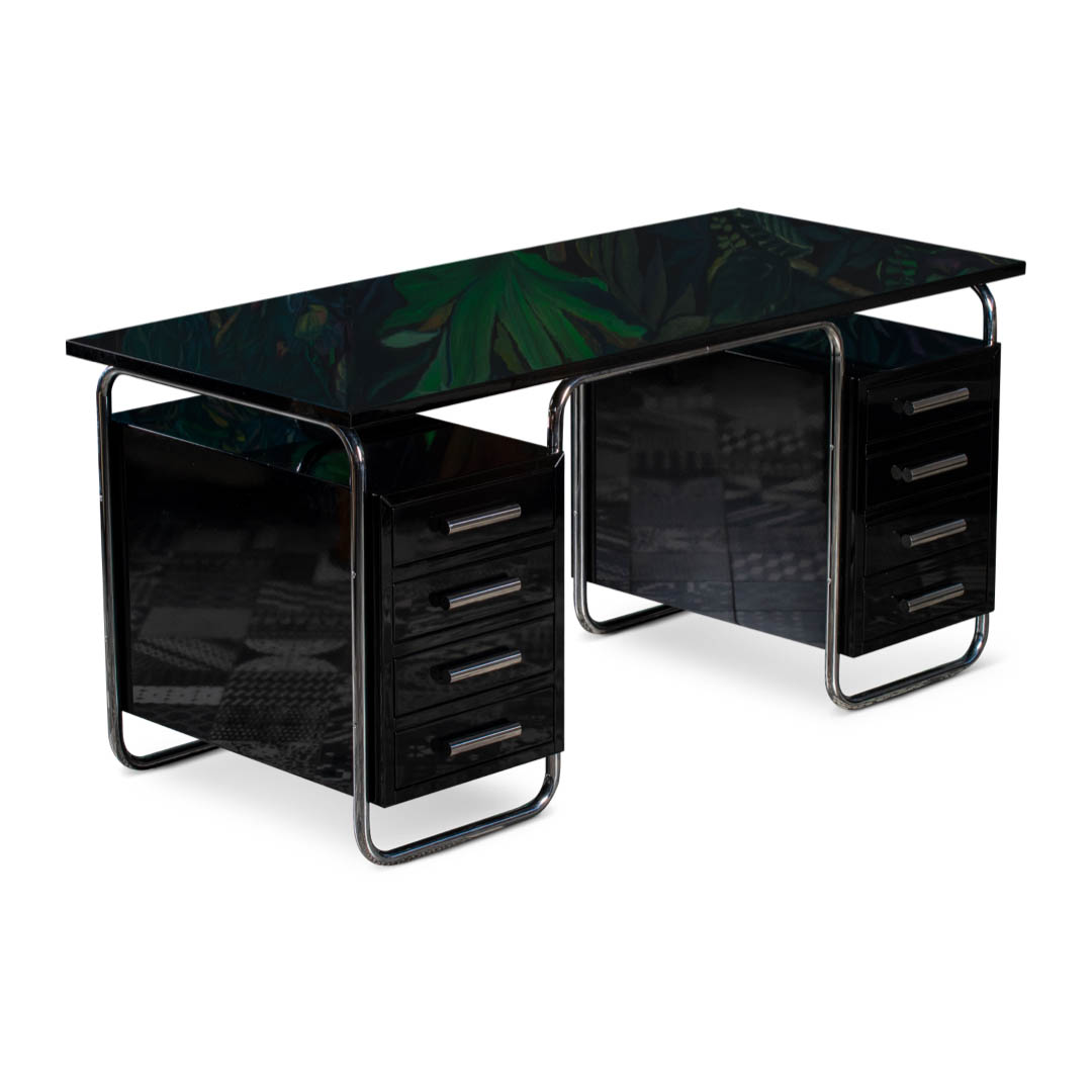 Metal and Wood Functionalist Tubular Desk, Vichr and Spol. | HasModern